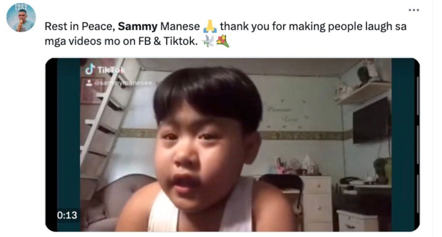 Filipino internet sensation Sammy Manese passes away