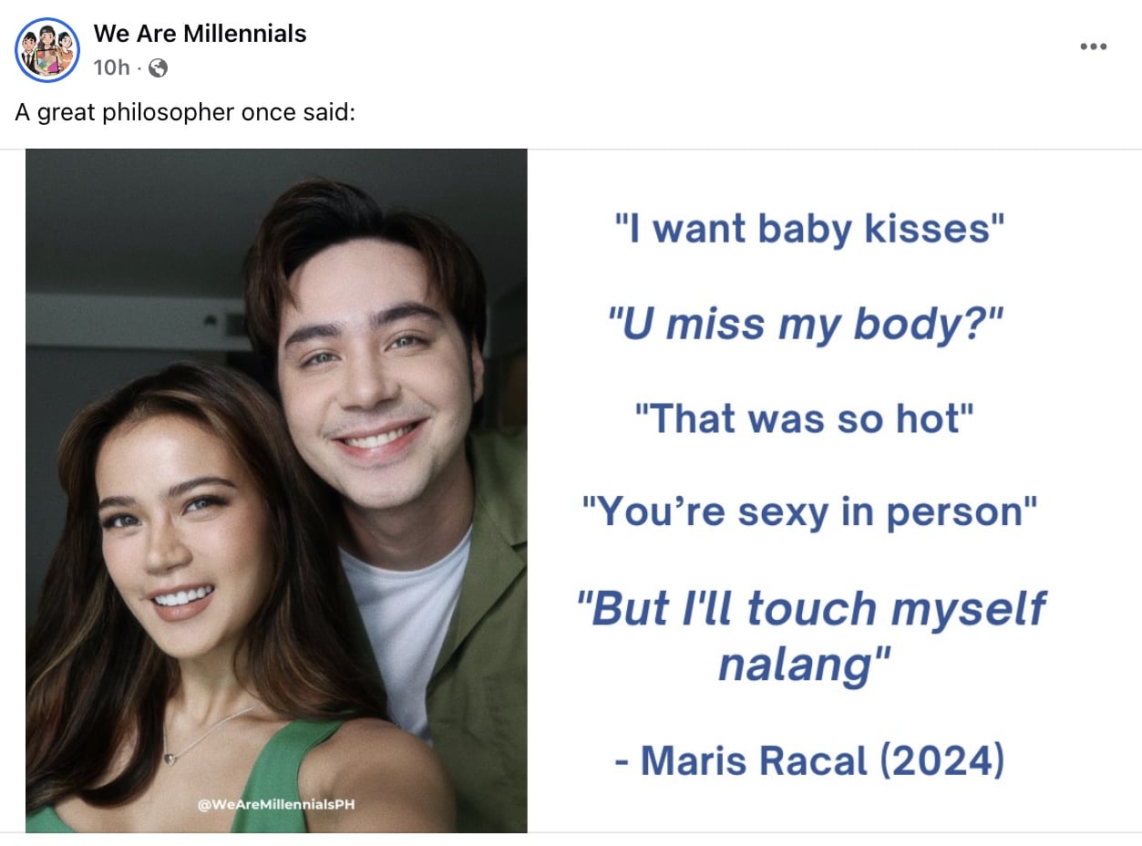 Maris Racal and Anthony Jennings complete the 2024 meme bingo card