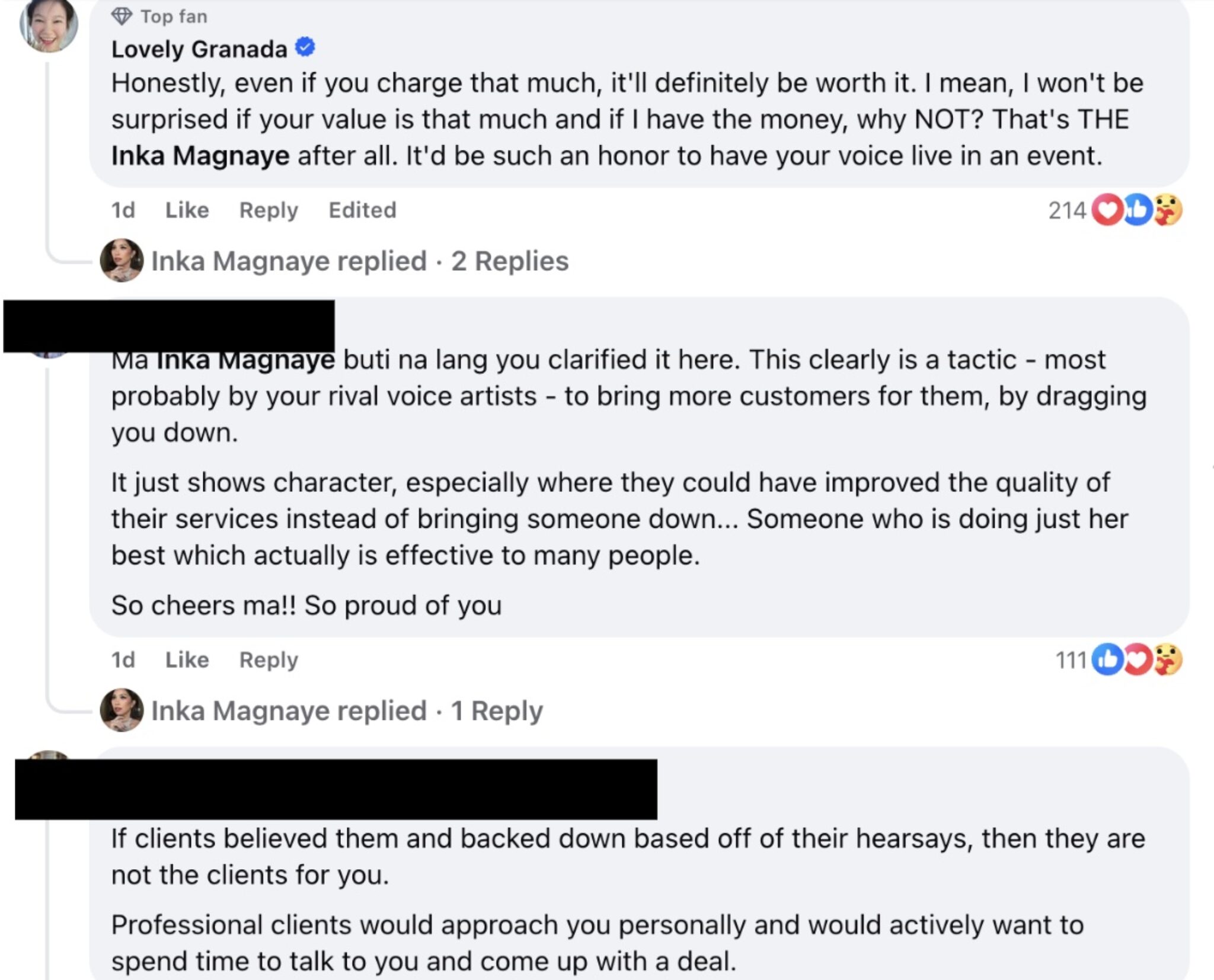 Inka Magnaye sets the record straight on Php 500,000 talent fee rumors