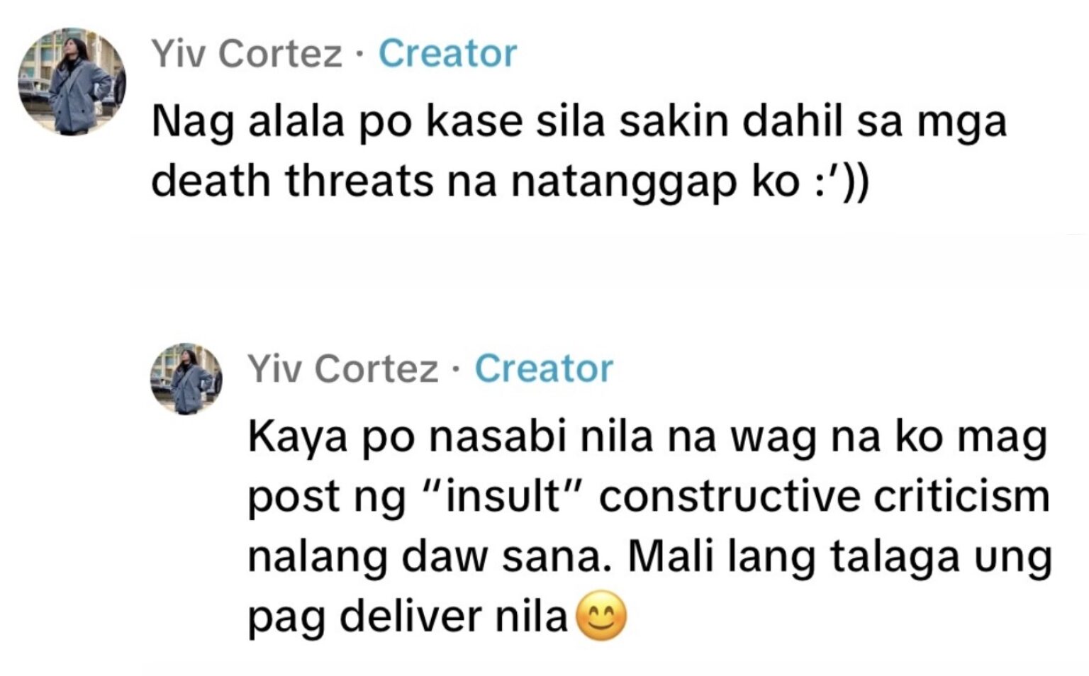 Yiv Cortez's father issues statement in response to her remarks on ...