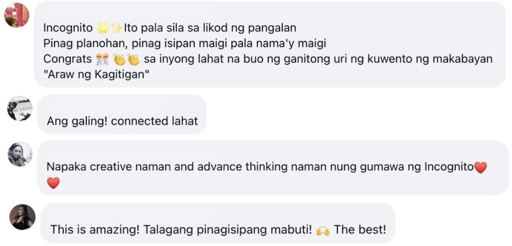 'Incognito' team earns praise for honoring Filipino heroes behind ...