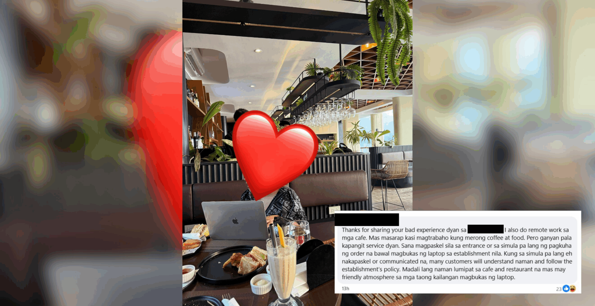 Customer banned from using laptops and notebooks at a cafe in Boracay